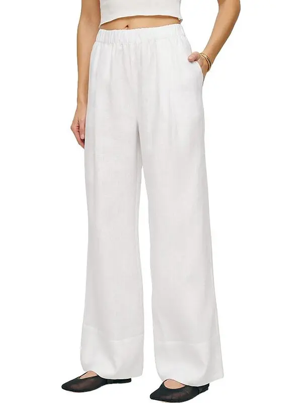 REFORMATION Fernando Wide Leg Pants - White