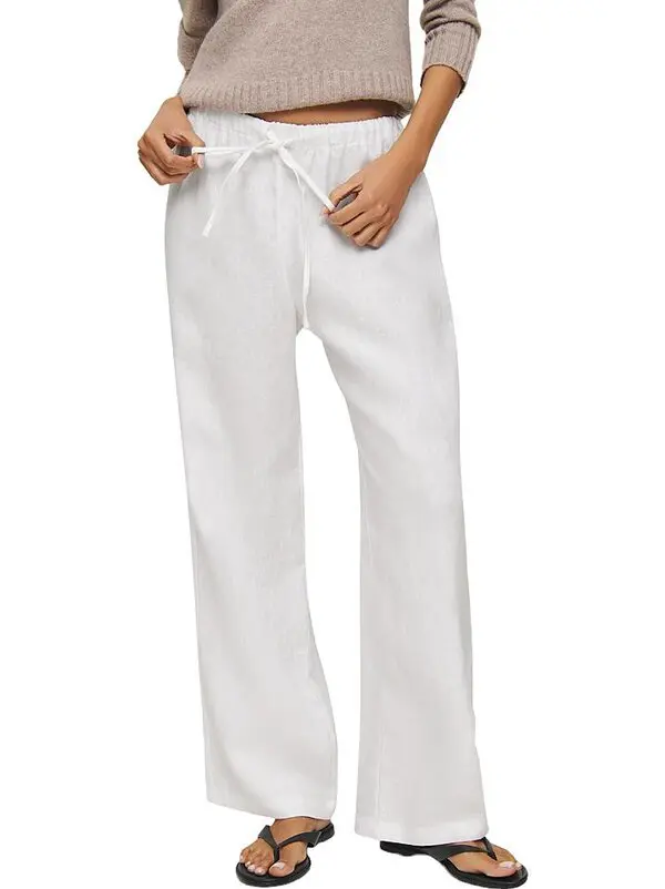REFORMATION Olina Linen Pants - White