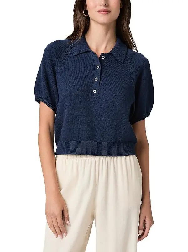 Paige Birch Polo Sweater - Navy