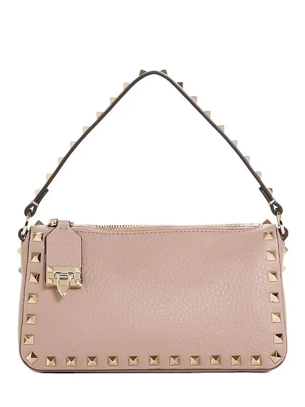 Valentino Garavani Rockstud Small Leather Crossbody Bag - Poudre