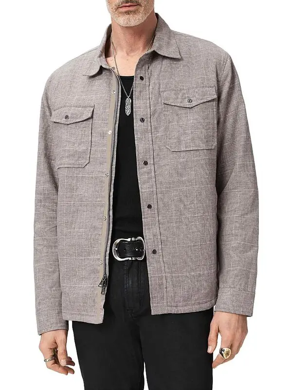 John Varvatos Jameson Quilted Shirt Jacket - Deep Charcoal