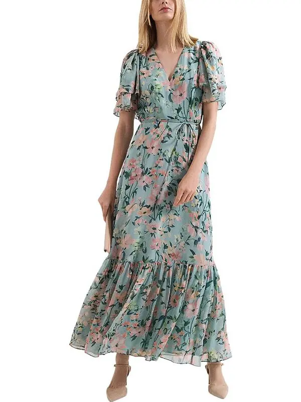 PHASE EIGHT Petites Violet Floral Maxi Dress - Multi