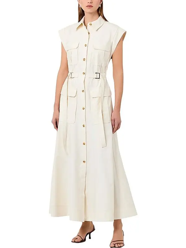 NICHOLAS Romina Utility Midi Dress - Ivory