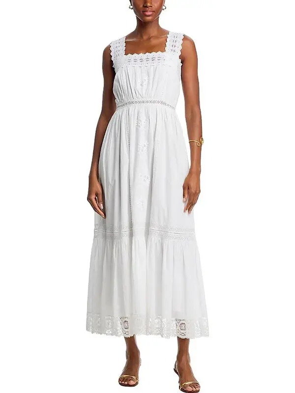 Xirena Anita Lace Trim Dress - White