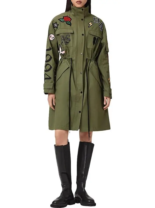 ALLSAINTS Ariaa Oversized Parka - Khaki Green