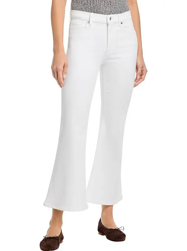 FRAME The Pixie Icon High-rise Ankle Flare Jeans - White