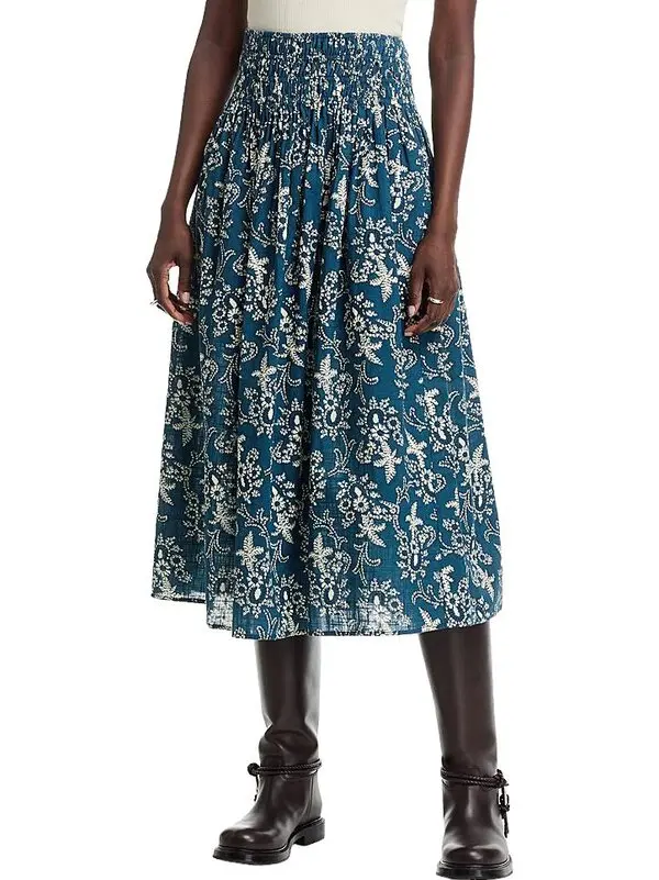 The Great. The Viola Skirt - Indigo Bandana