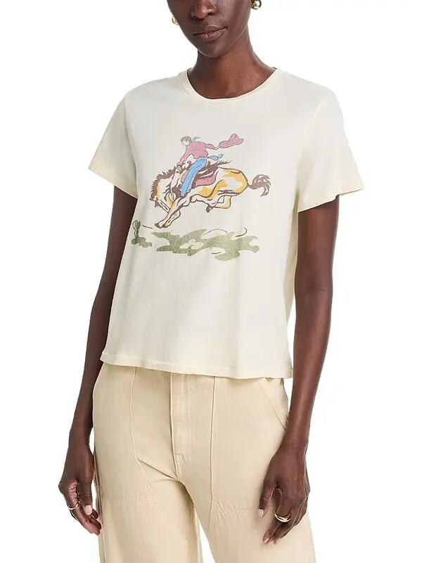 The Great. Rider Graphic Tee - Washed White