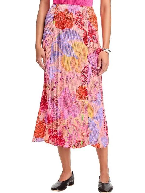 Issey Miyake Pleated Midi Skirt - Pink