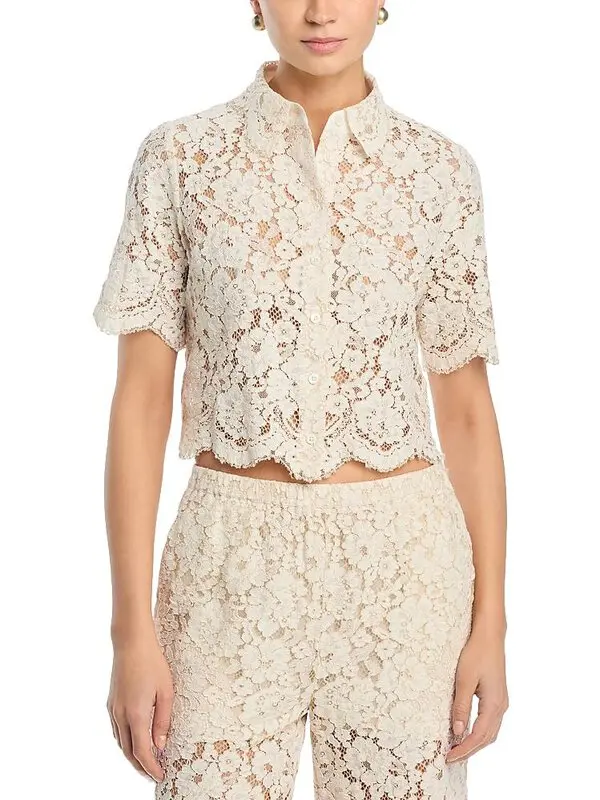 FRAME The Bloom Lace Shirt - Cream
