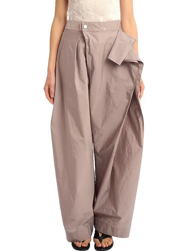 Issey Miyake Pleats Please Akimbo Asymmetrical Pants - Greige