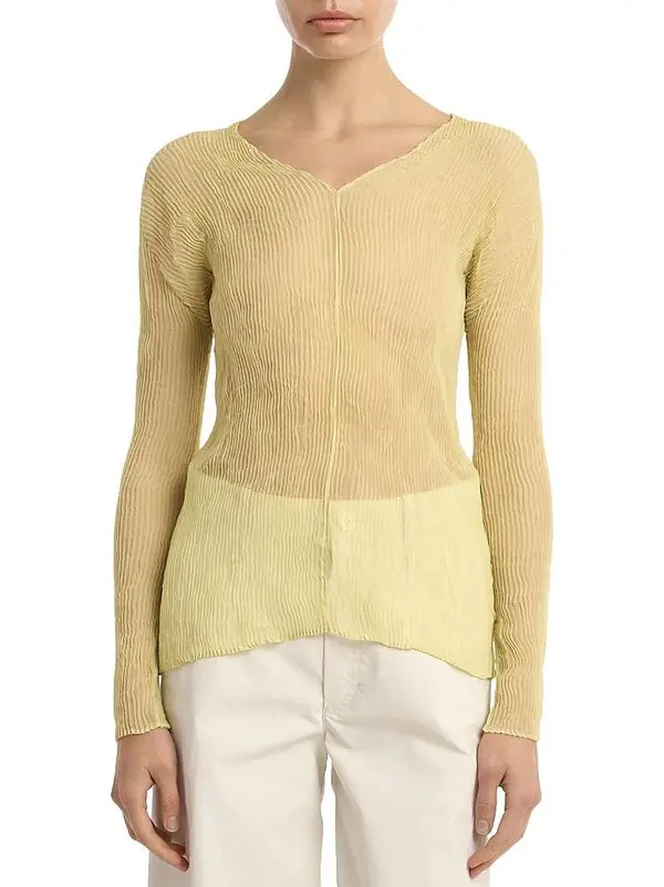 Issey Miyake Chiffon Twist Top - Light Green