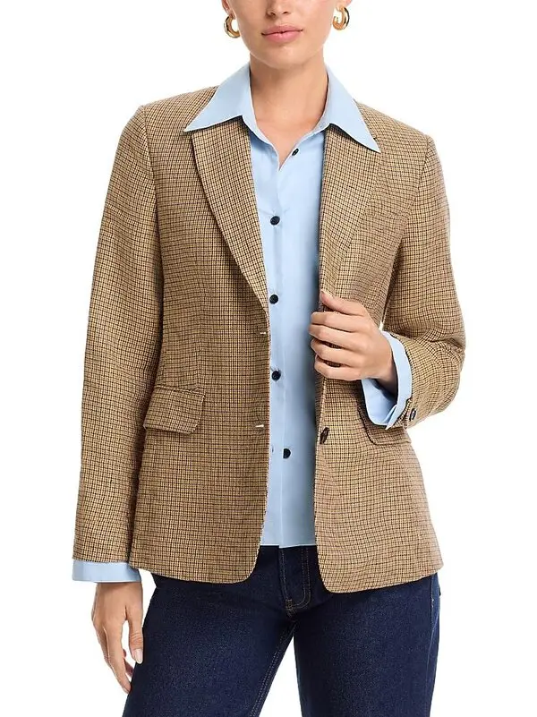 Rag & Bone Frank Poplin Plaid Blazer - Tan Plaid