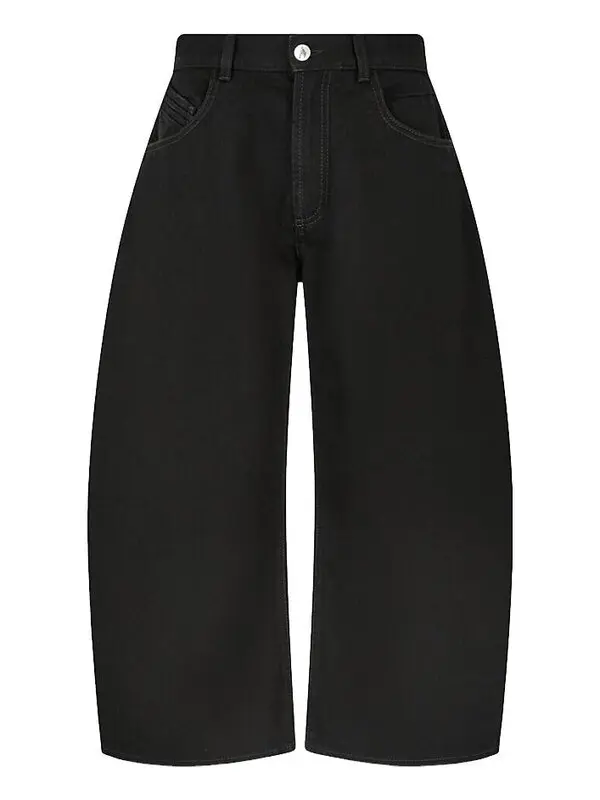 Attico Long Denim Pants - Black