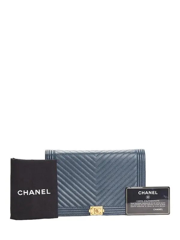 FWRD RENEW Chanel Wallet On Chain - Blue