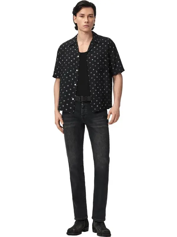 ALLSAINTS Upton Short Sleeve Boxy Shirt - Black