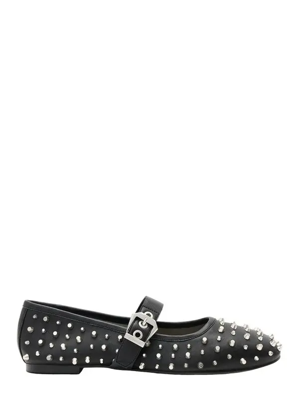ALLSAINTS Holly Leather Studded Ballet Flats - Black