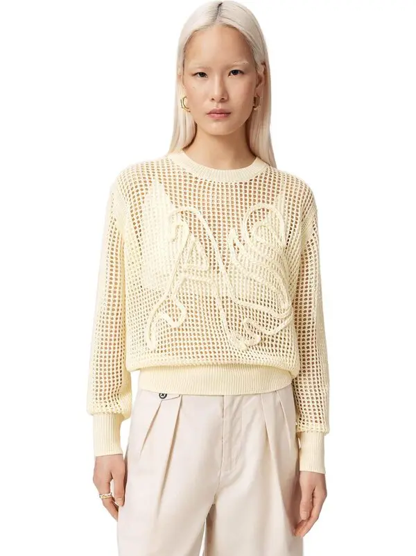 ALLSAINTS Raelyn Relaxed Fit Open Stitch Sweater - Antique White