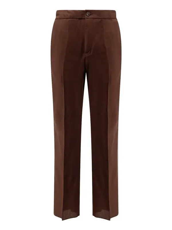 HEVO Linen And Viscose Trousers - Brown