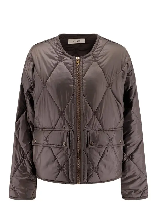 Celine Triomphe Quilted Jacket - Green