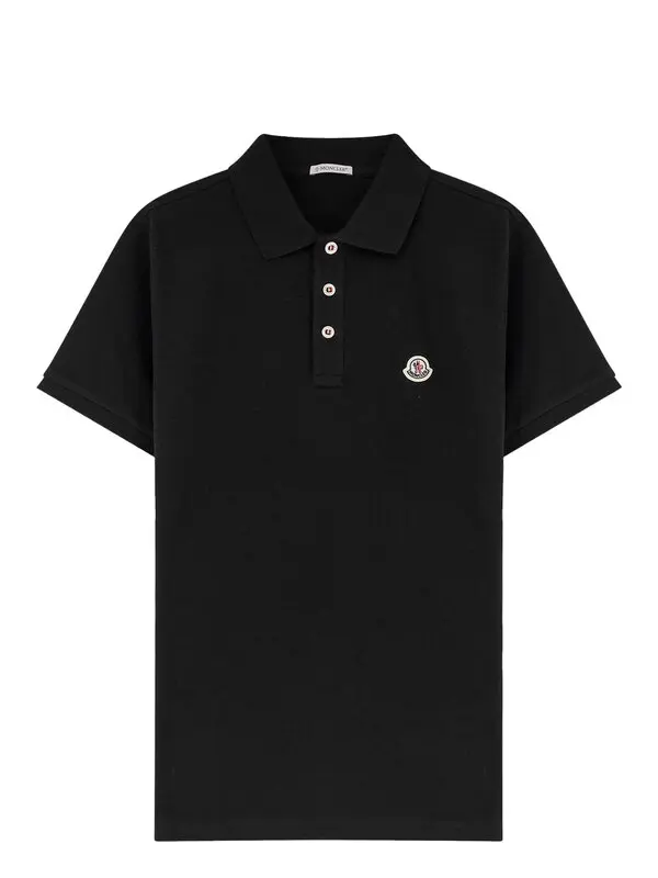 Moncler Cotton Polo Shirt - Black