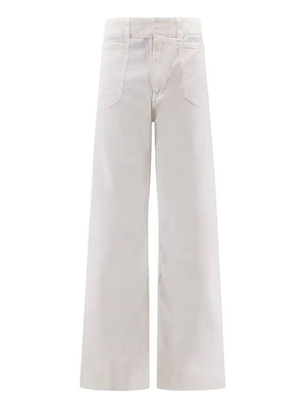 Celine Cotton Trousers With Triomphe Embroidery - White