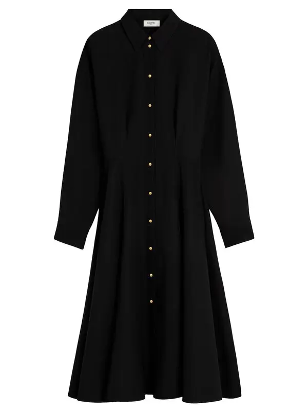 Celine Wool Chemisier Dress - Black