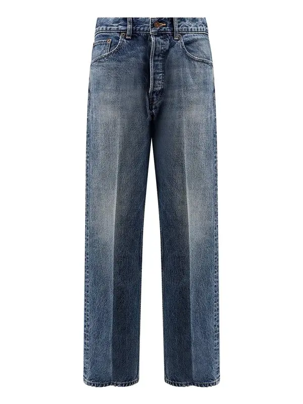 Celine Denim Jeans With Back Logo - Blue