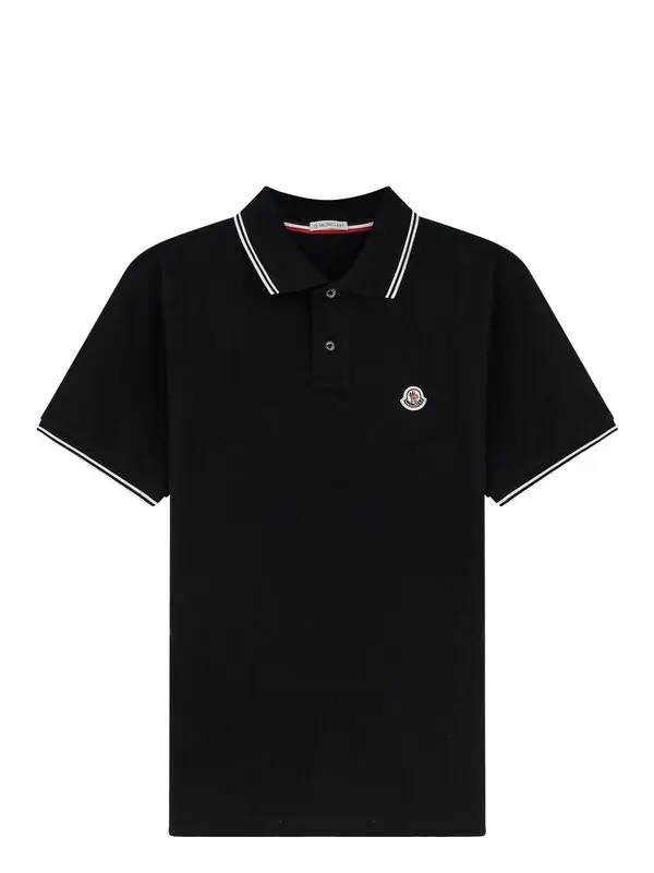 Moncler Cotton Polo Shirt - Black