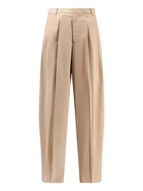 Celine Cotton Wide Leg Trousers - Beige