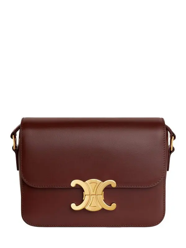 Celine Teen Triomphe Leather Crossbody Bag - Brown