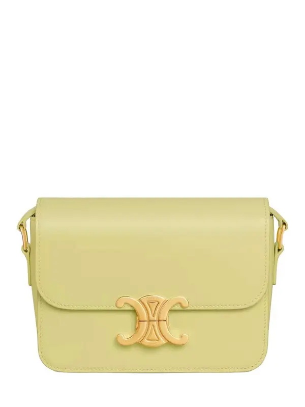 Celine Teen Triomphe Leather Crossbody Bag - Yellow