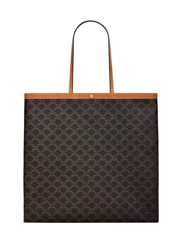 Celine Triomphe Fabric Shopper Bag - Brown
