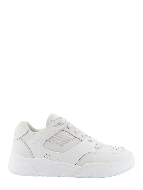 Celine Leather Sneakers With Mesh Inserts - White