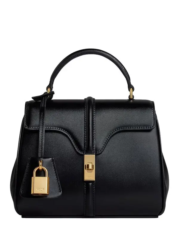 Celine Mini 16 Leather Crossbody Bag - Black