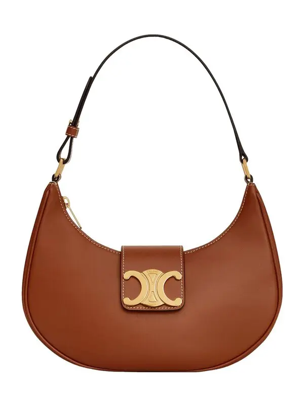 Celine Medium Ava Triomphe Leather Crossbody Bag - Brown