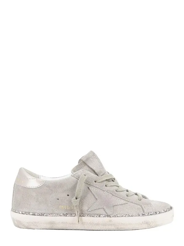 GOLDEN GOOSE Super Star Suede Sneakers With Logo - Grey