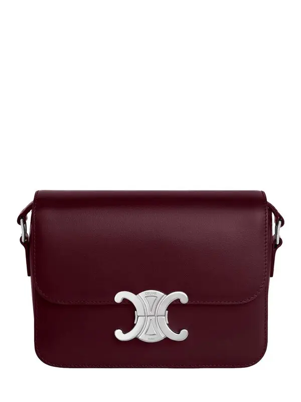 Celine Teen Triomphe Leather Shoulder Bag - Red
