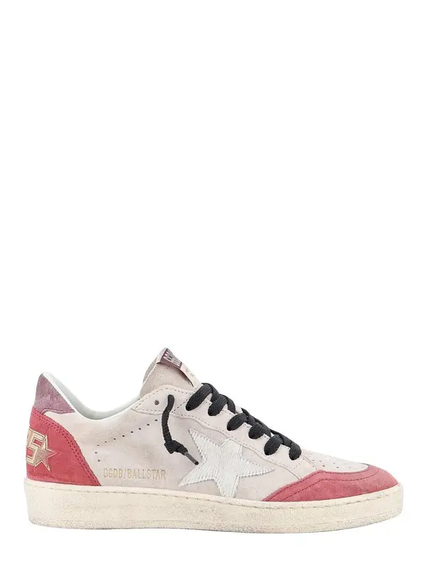 GOLDEN GOOSE Ball Star Suede Sneakers With Logo - Beige