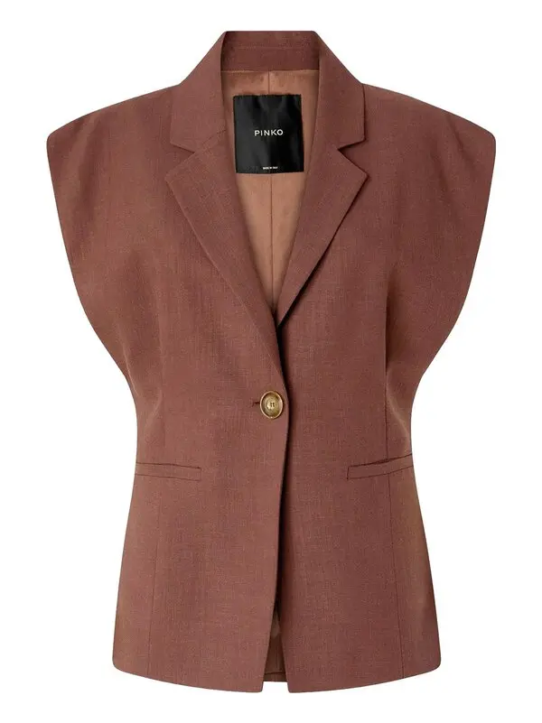 Pinko Floella Sleeveless Blazer - Brown