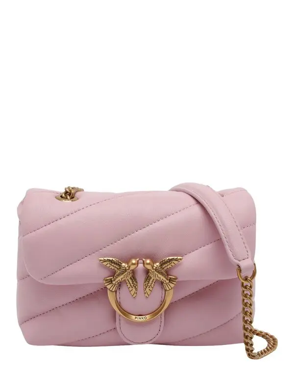 Pinko Baby Love Puff Leather Crossbody Bag - Pink