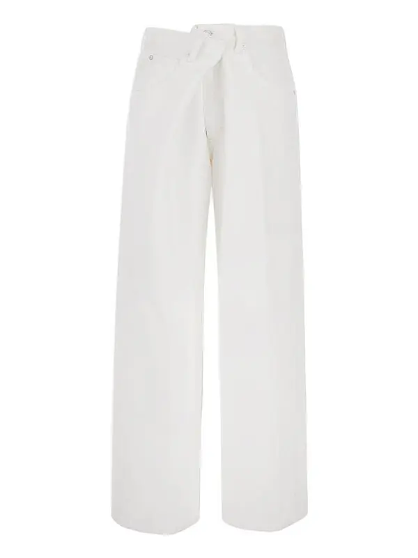 AGOLDE Vana Fold Wide-leg Regenerative Denim Trousers - White