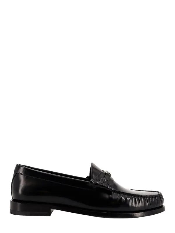 Celine Luco Leather Loafers - Black