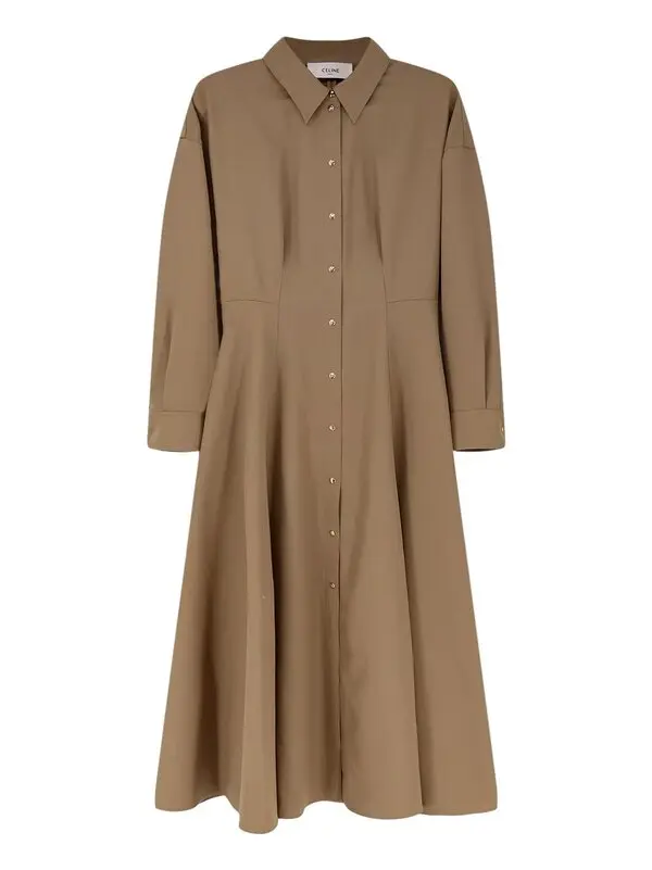 Celine Wool Shirt Dress - Beige