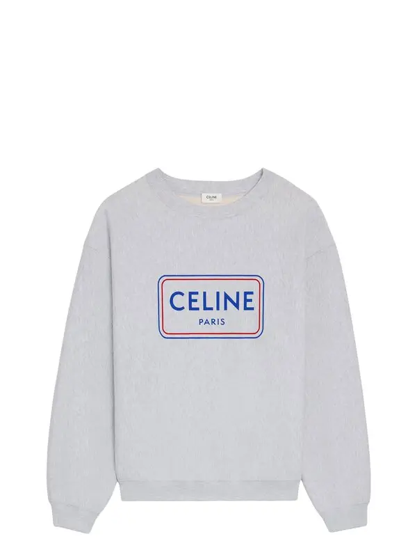 Celine Cotton Sweatshirt With Logo - Grey