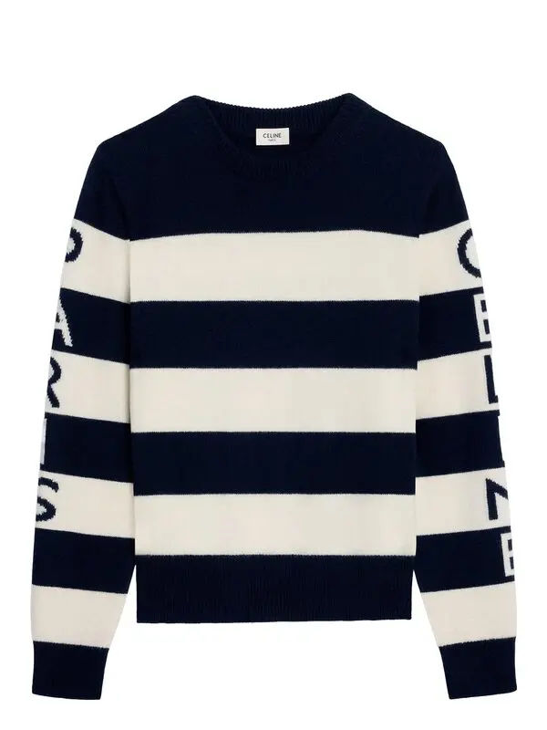 Celine Striped Wool Sweater - Blue