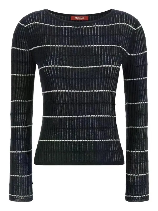 Max Mara Pedone Striped Ribbed Sweater - Blue
