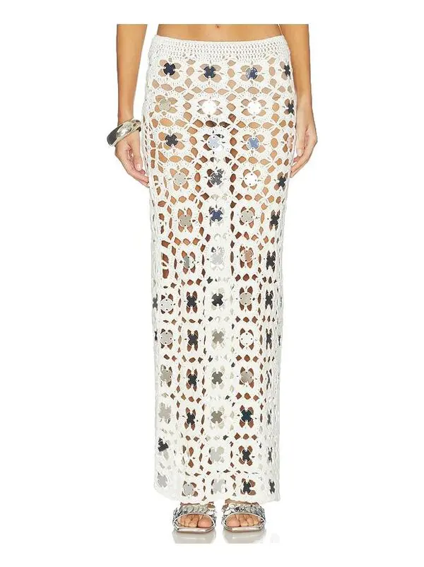 Superdown Kilah Crochet Maxi Skirt - Ivory