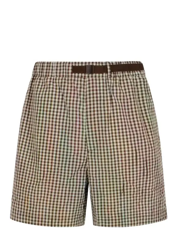 Moncler Vichy Check-pattern Cotton Shorts - Neutrals