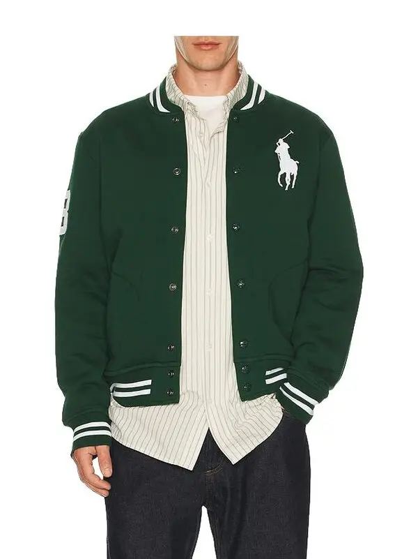 Polo Ralph Lauren Fleece Big Pony Baseball Jacket - Vintage Pine
